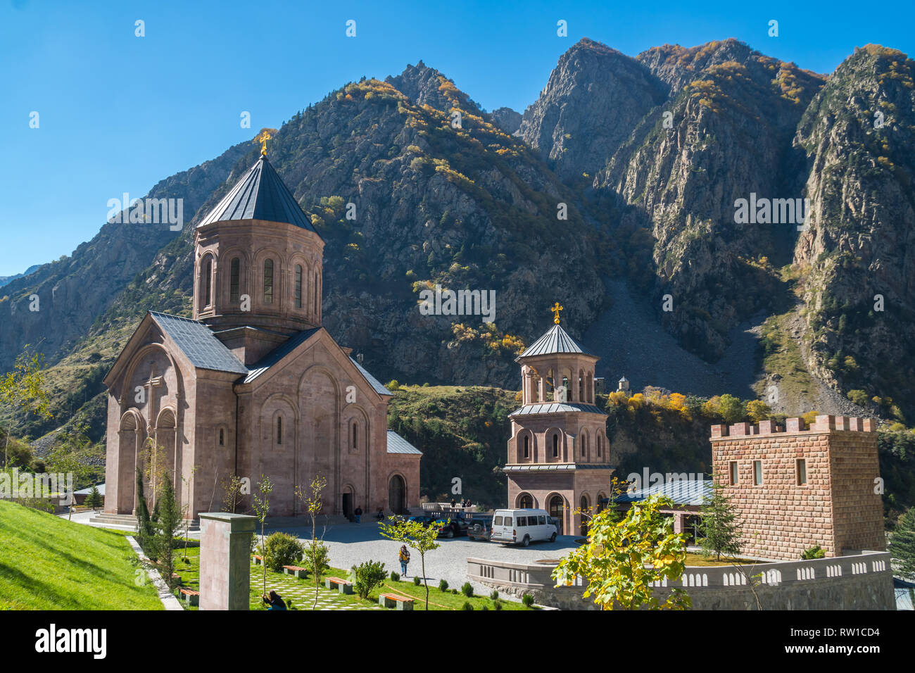 Archangel Monastery Complex located in the Dariali Gorge, Georgia Stock ...