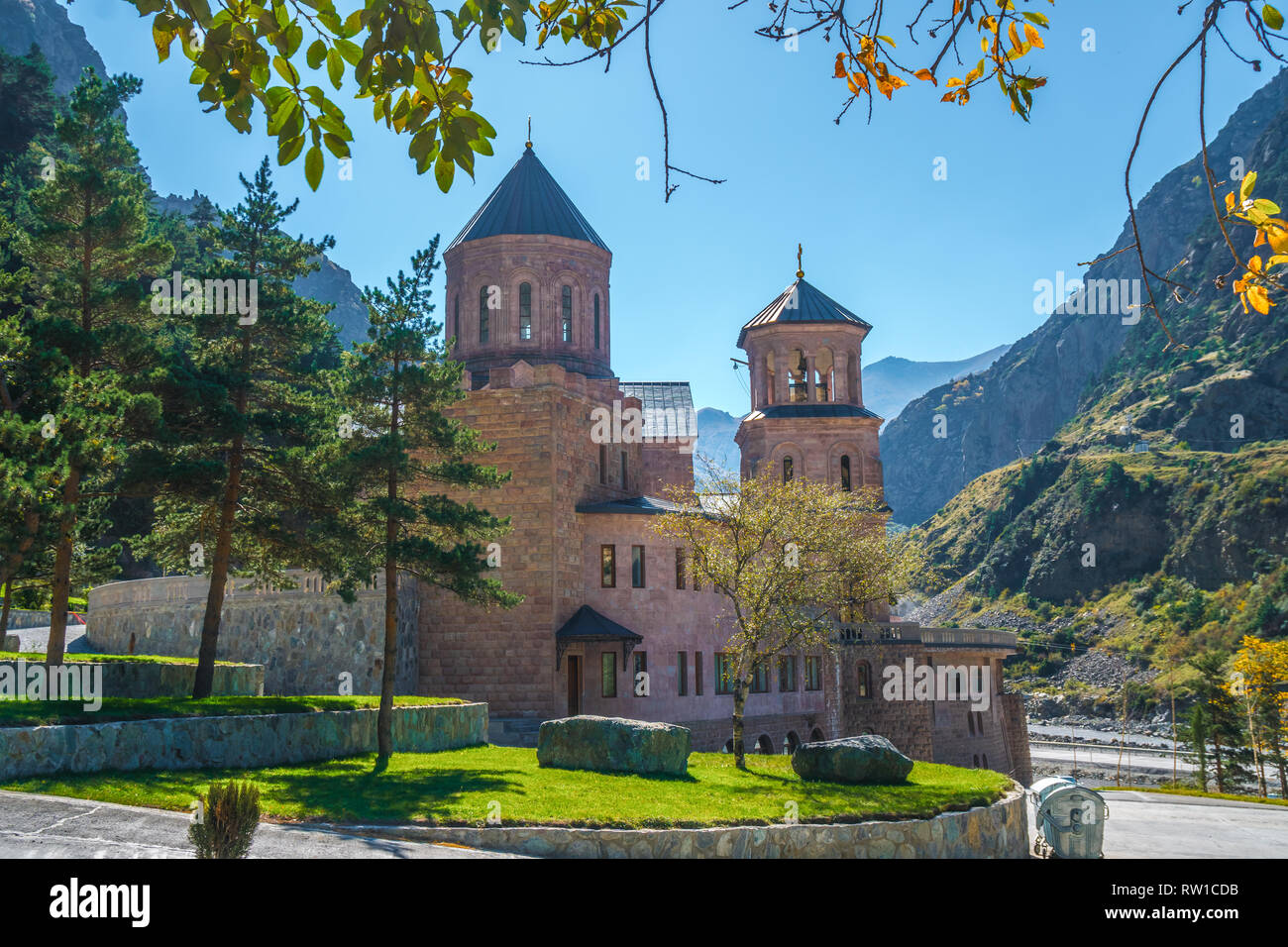 Archangel Monastery Complex located in the Dariali Gorge, Georgia Stock ...