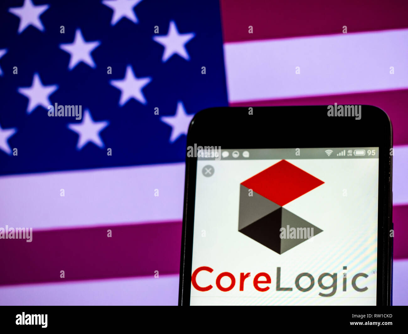 CoreLogic, Inc. company logo seen displayed on smart phone Stock Photo ...