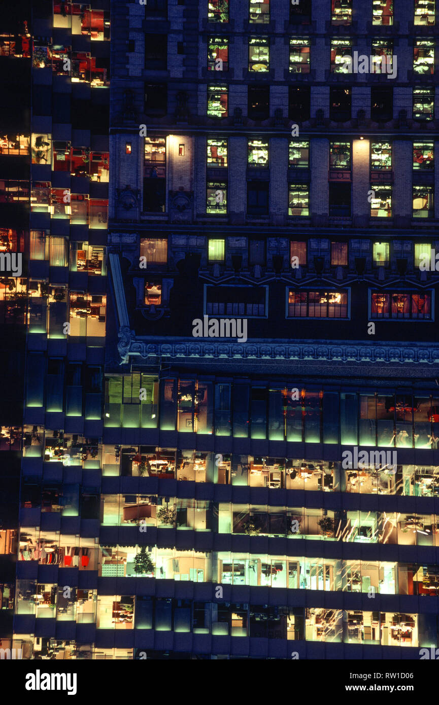 Brightly Lit Office Building, NYC, USA Stock Photo - Alamy