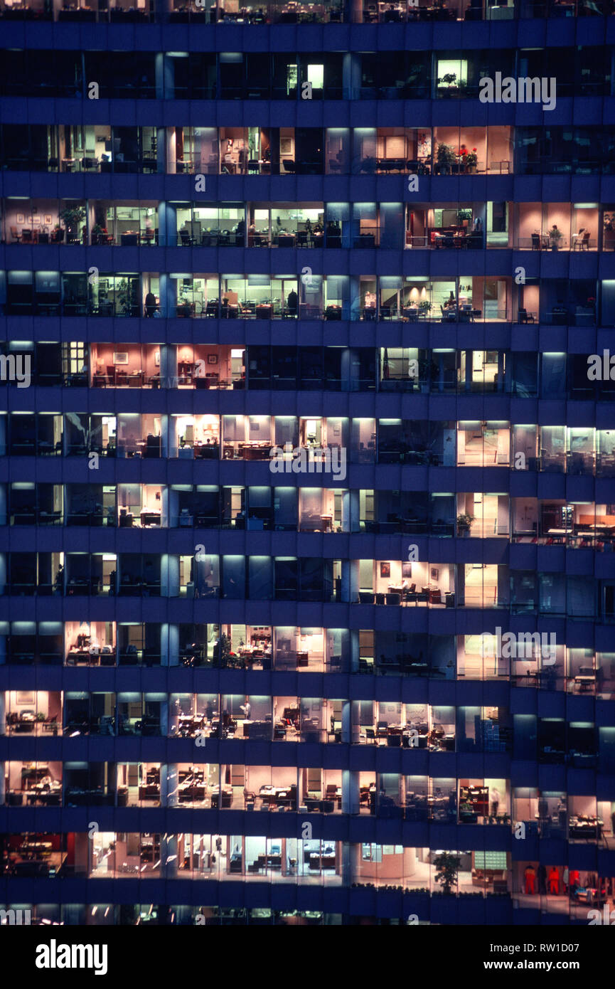 Brightly Lit Office Building, NYC, USA Stock Photo - Alamy