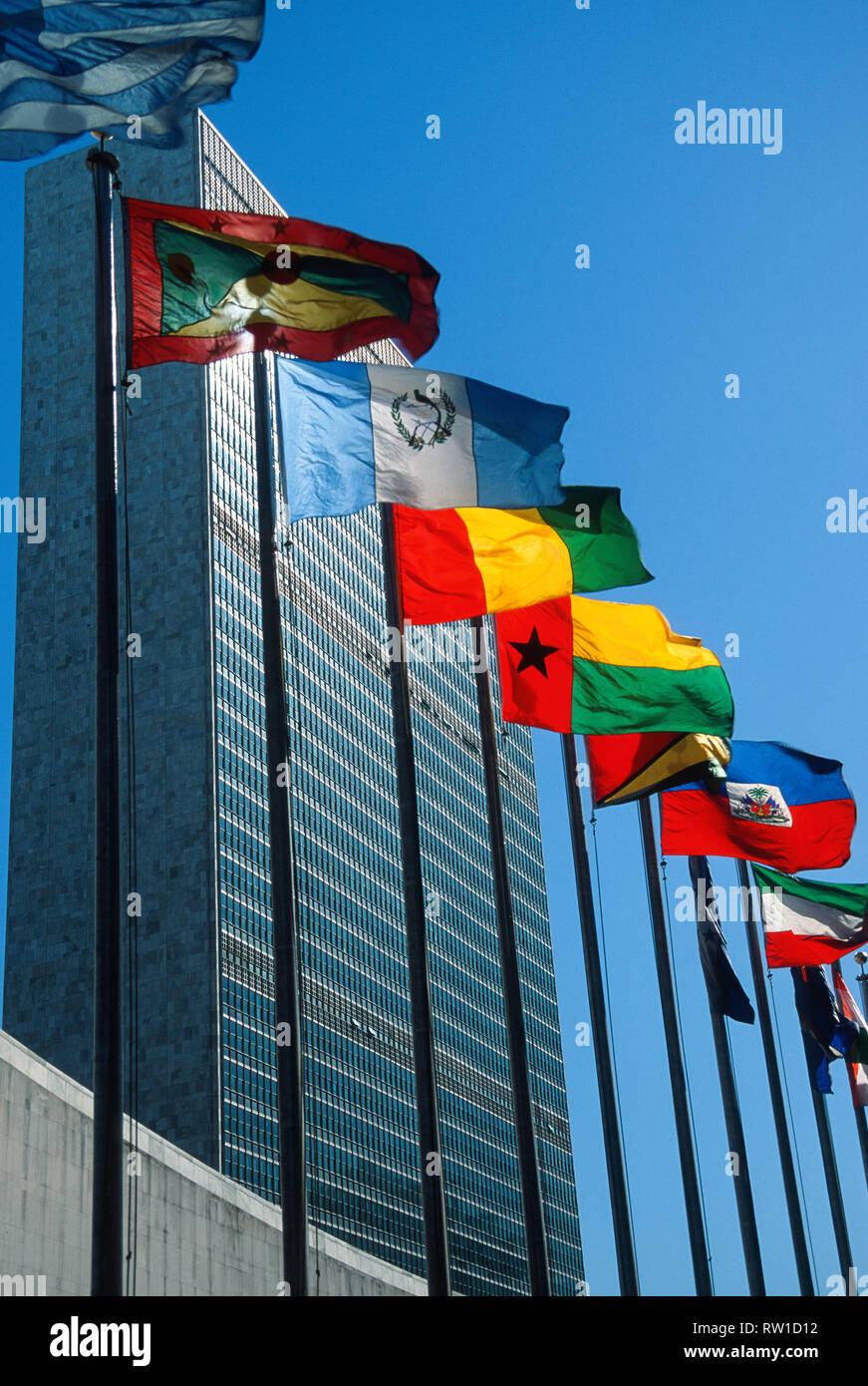 Nation Flags, United Nations Headquarters, NYC Stock Photo - Alamy