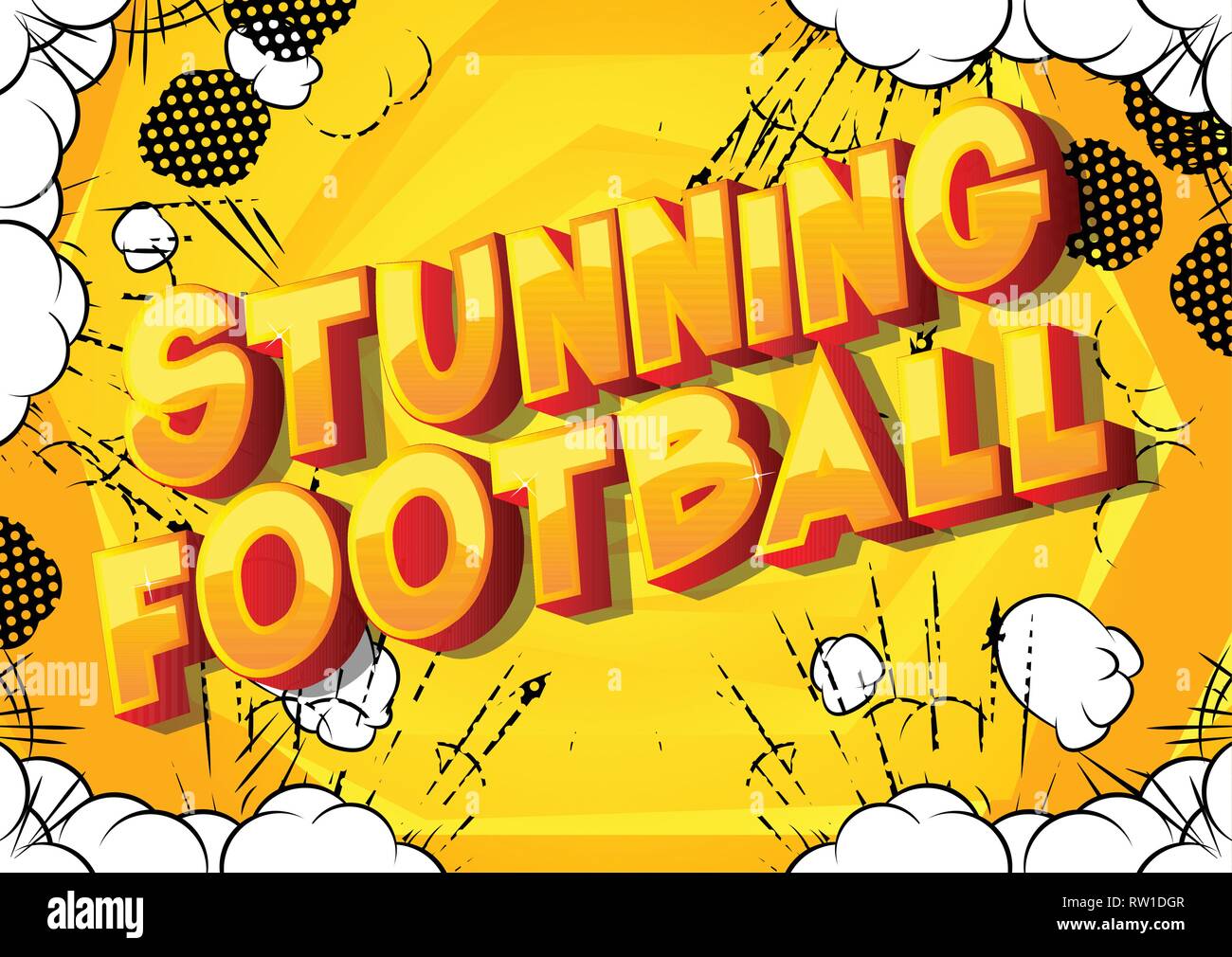 Stunning Football - Vector illustrated comic book style phrase on ...
