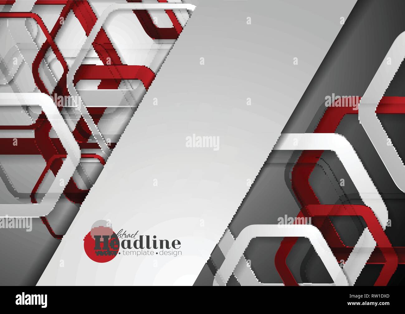 Abstract bright geometric tech hexagon shapes background. Graphic ...