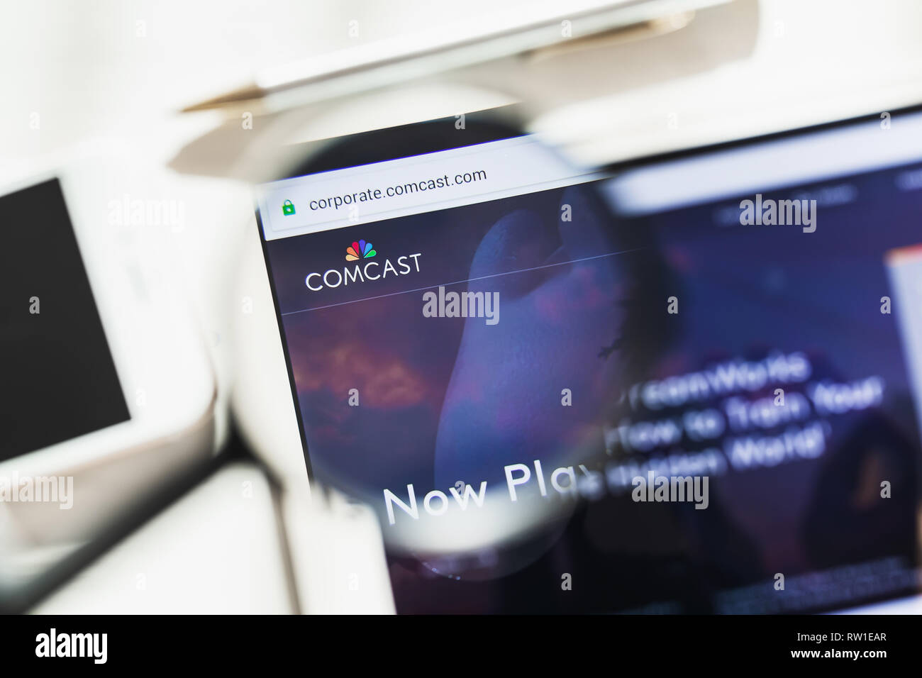 New York, USA - 4 March 2019: Comcast Corporation official website ...