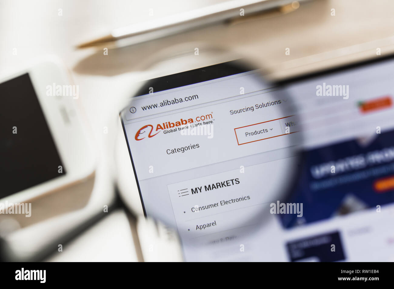 New York, USA - 4 March 2019: Alibaba Group official website homepage ...