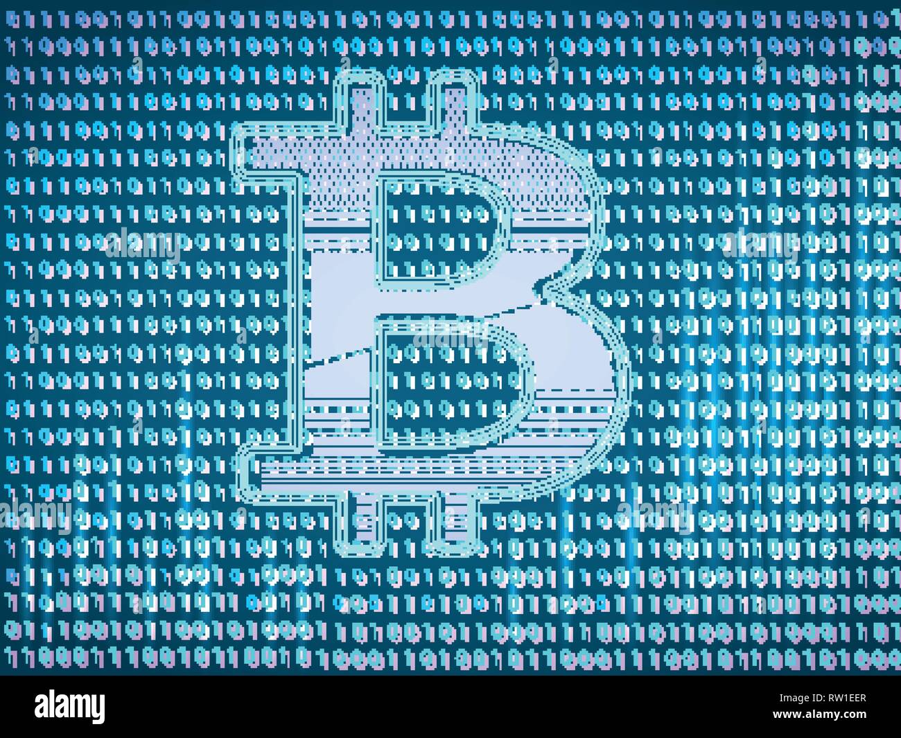 Banner bitcoin and dark blue background . Stock illustration. Crypto ...