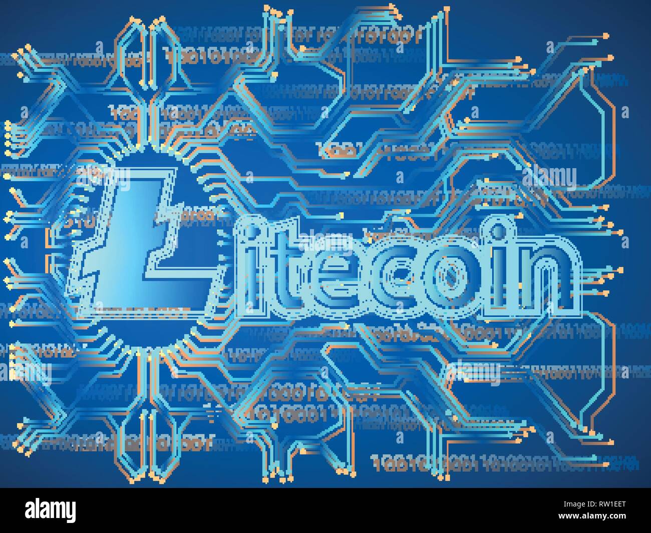 Banner litecoin and dark blue background . Stock illustration. Crypto ...