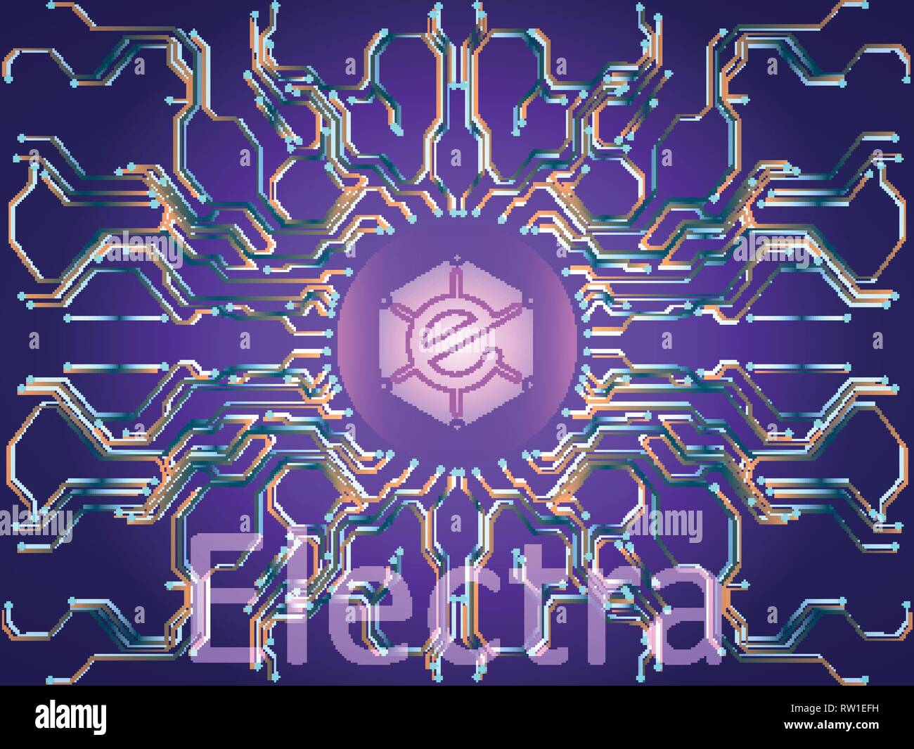 Banner electra and dark blue background . Stock illustration. Crypto ...