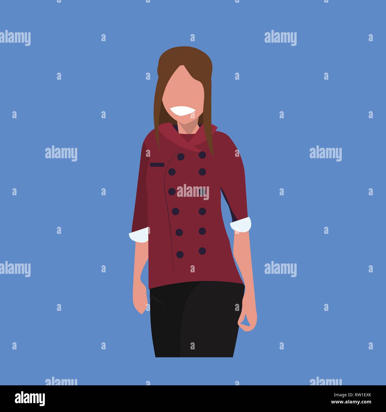 female cook chef woman in uniform food cooking professional occupation ...