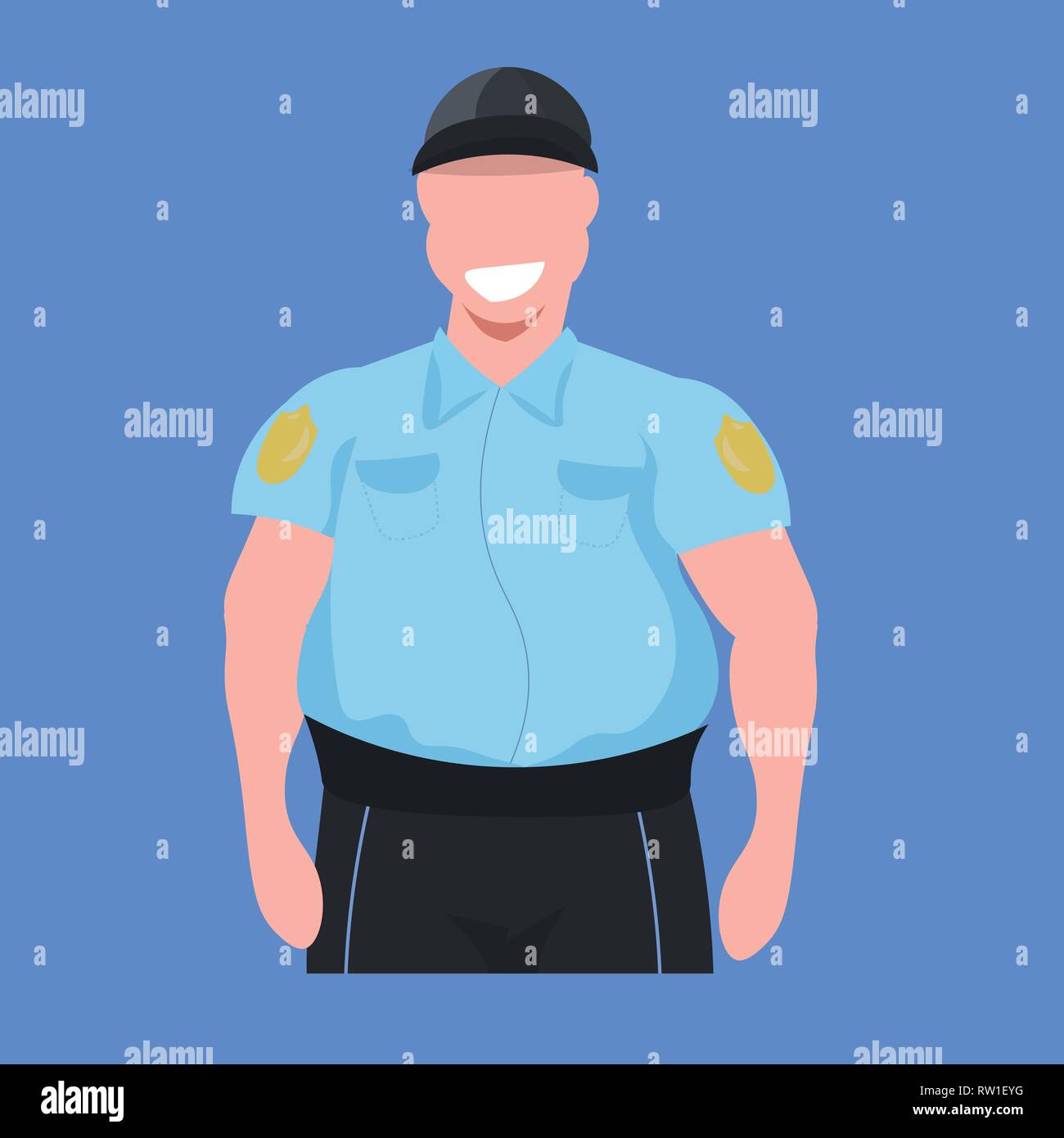 police man officer in uniform male cop security guard professional ...