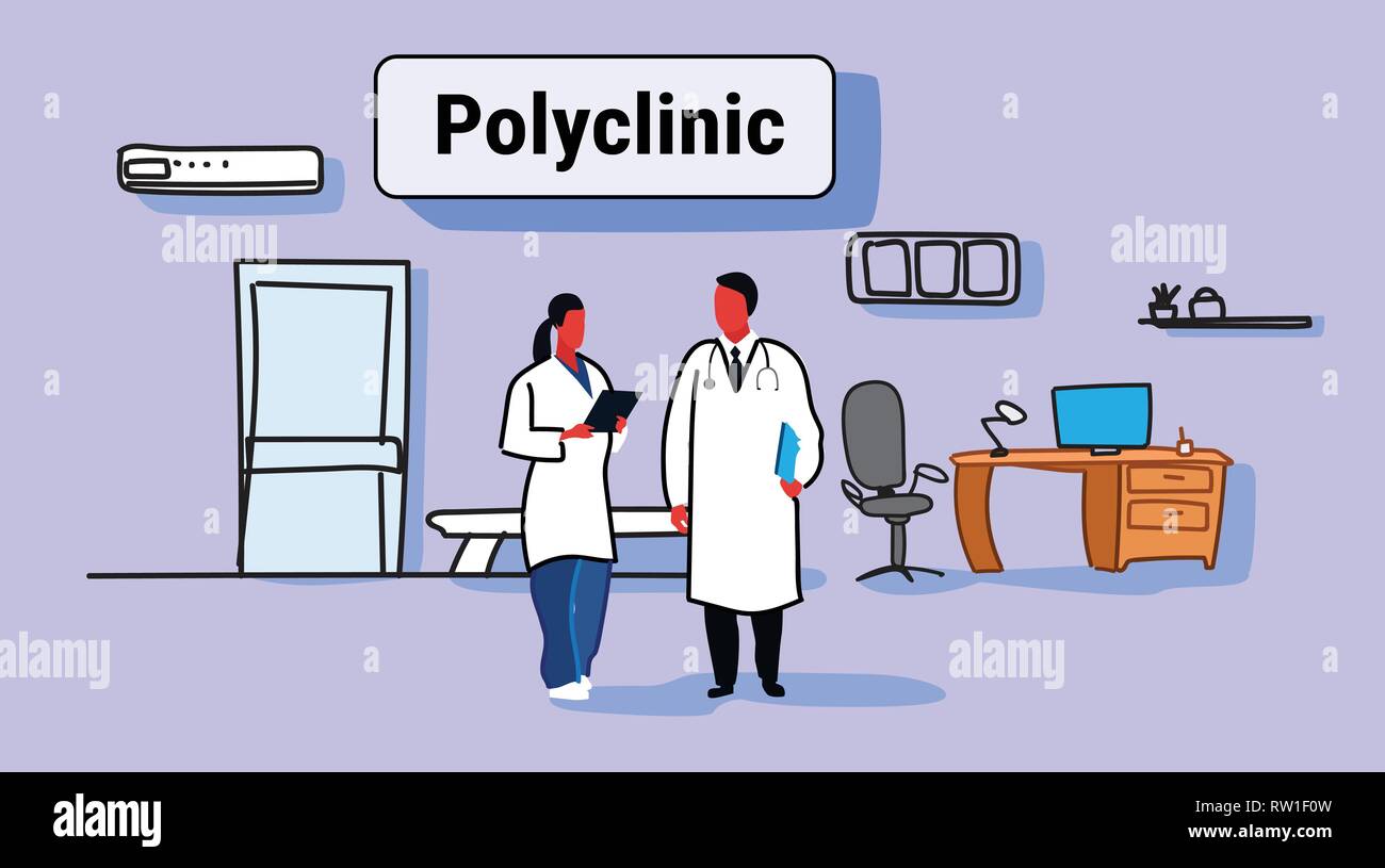 couple medical doctors team working in office healthcare concept male ...