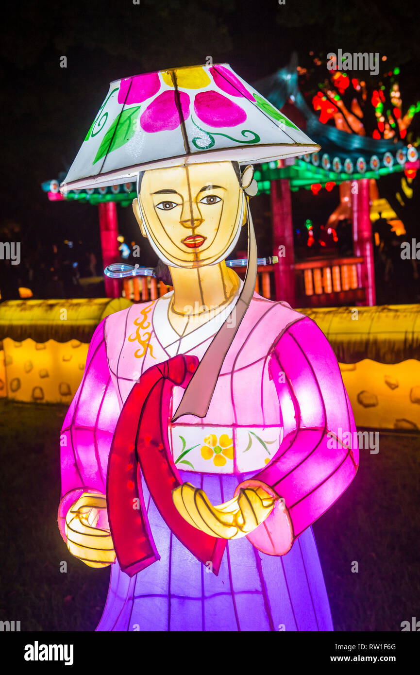 Colorful lantern decoration during the Jinju Lantern Festival in Jinju ...