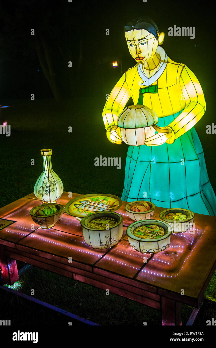 Colorful lantern decoration during the Jinju Lantern Festival in Jinju ...