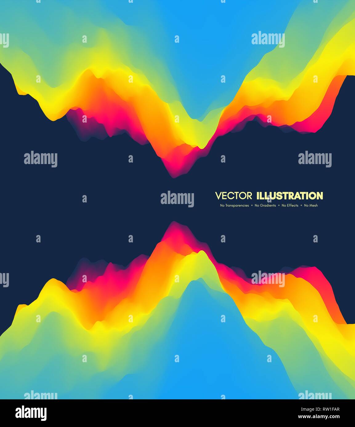 Abstract wavy background with reflection. Trendy gradients with ...