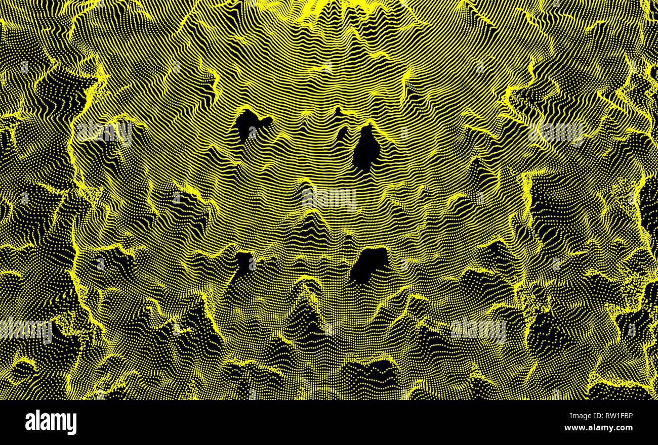 Array with Dynamic Particles. Futuristic technology style. Texture ...