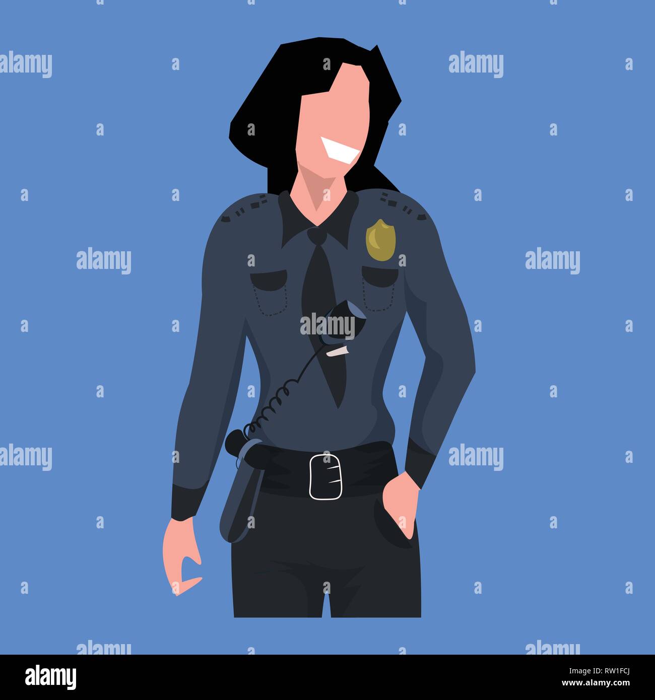 Faceless young brunette woman in Stock Vector Images - Alamy