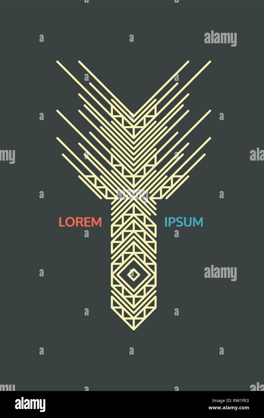 Sword. Line art design for invitation, poster, badge, monogram. Elegant ...