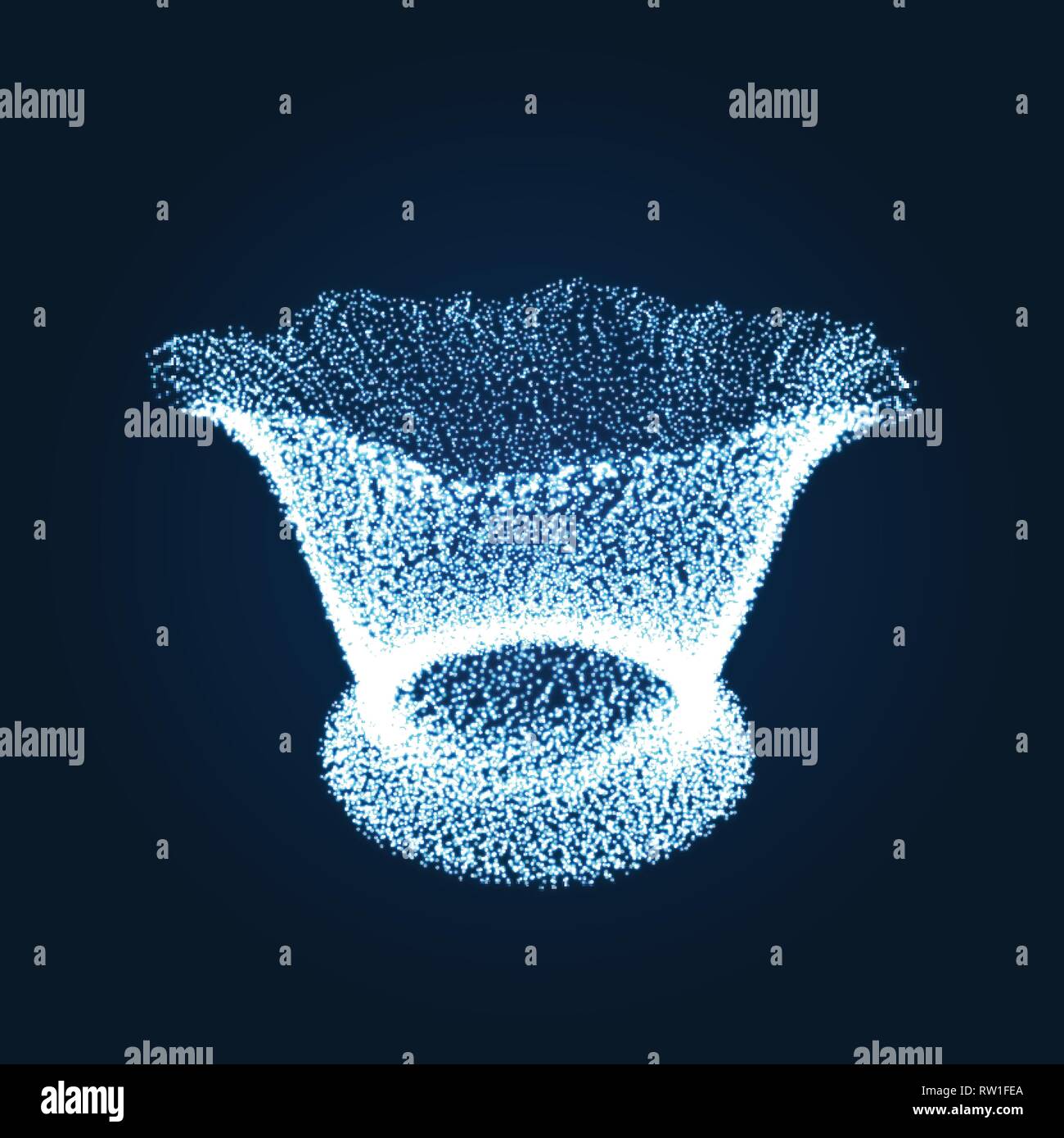 Array with Dynamic Particles. 3D Technology Style. Abstract Background ...