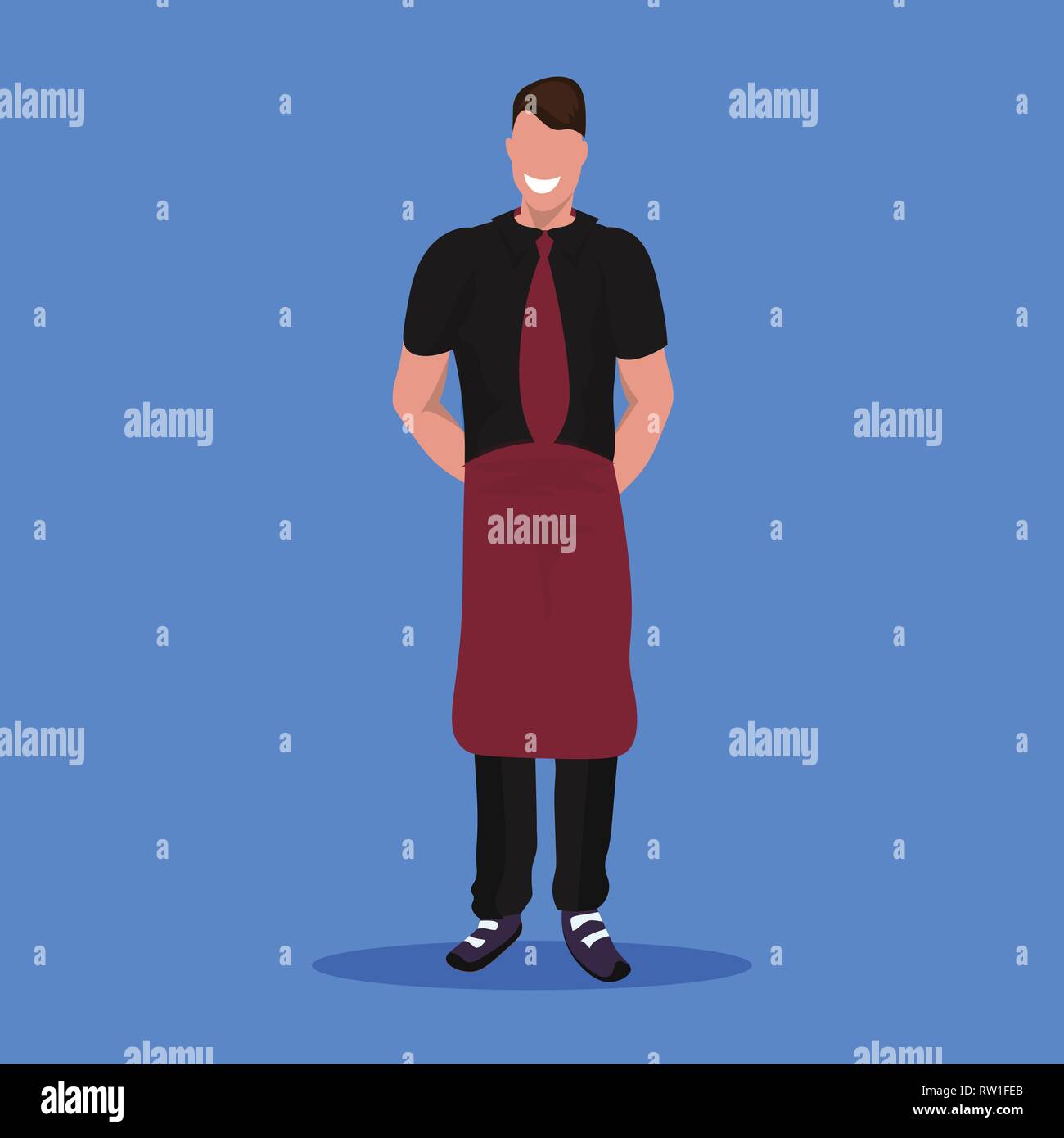 professional man waiter in uniform standing pose restaurant staff ...