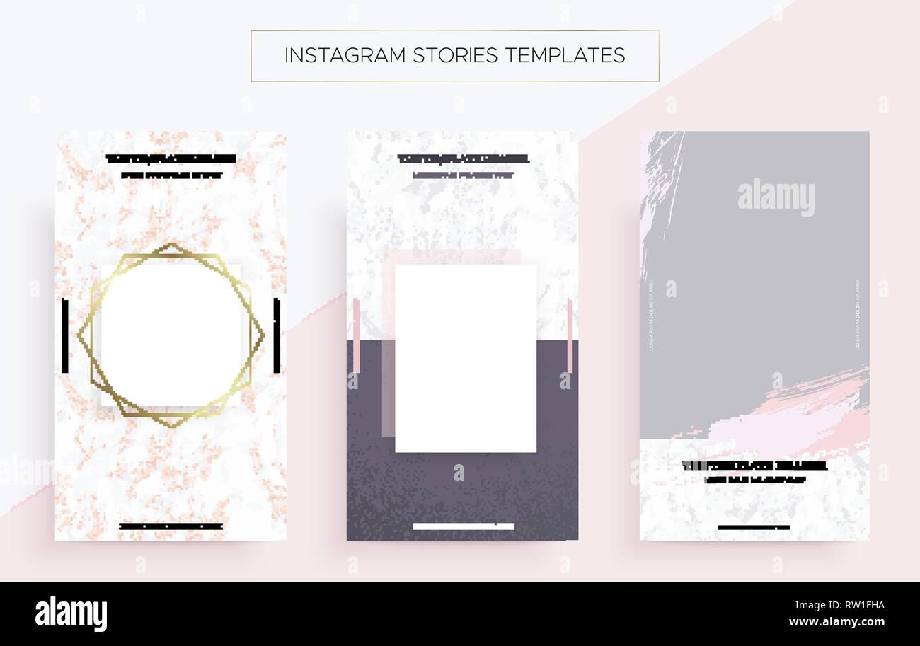 Instagram stories banner templates with Marble Stock Vector Image & Art ...