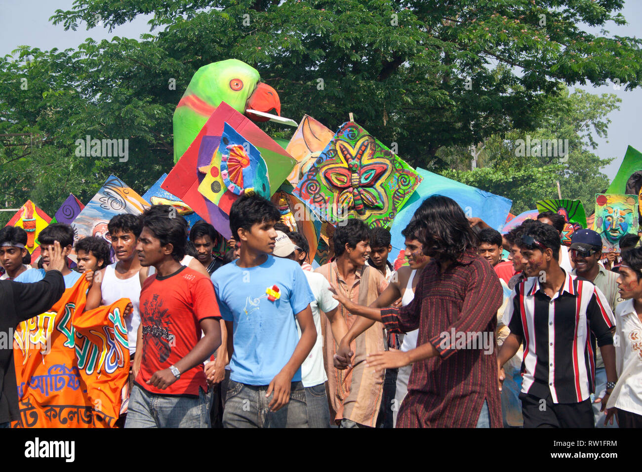 A colourful rally brings out from the Khulna Art Collage to celebrate ...