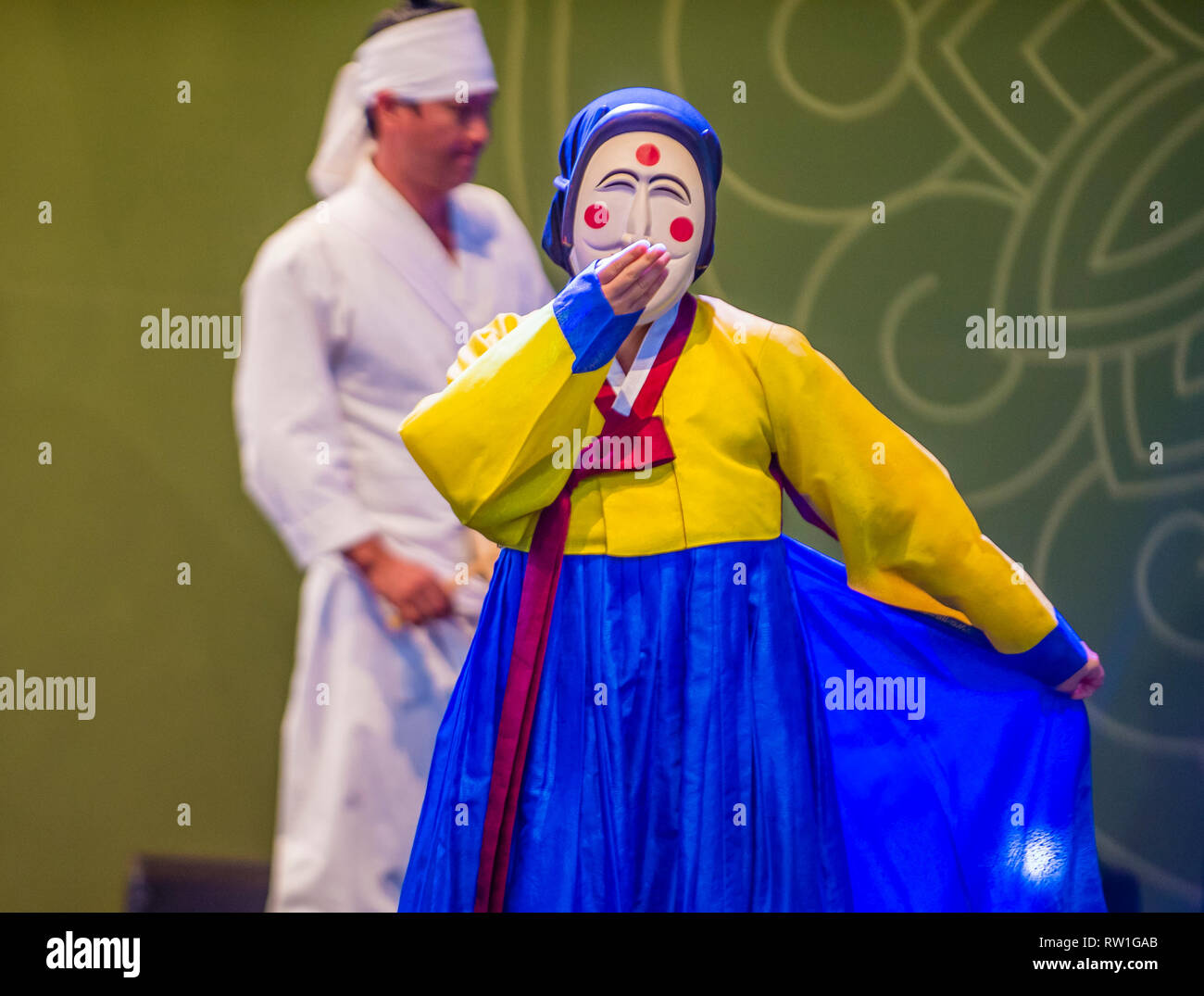 Korean folk dancers perform at the Maskdance festival in Andong South ...