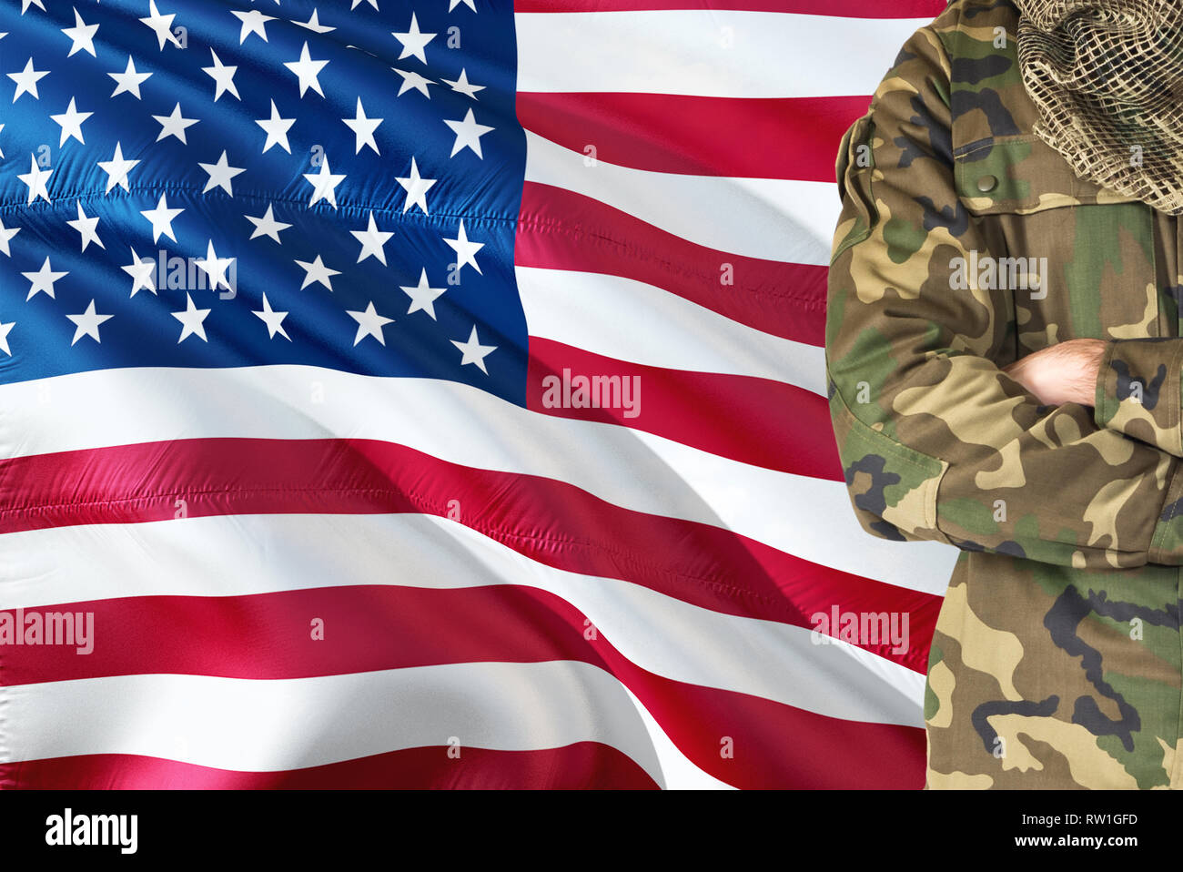 American Flag Waving In Combat