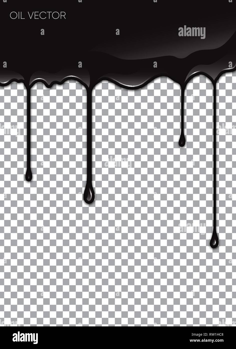 Oil spill splash isolated on transparent background. Black oil blot ...