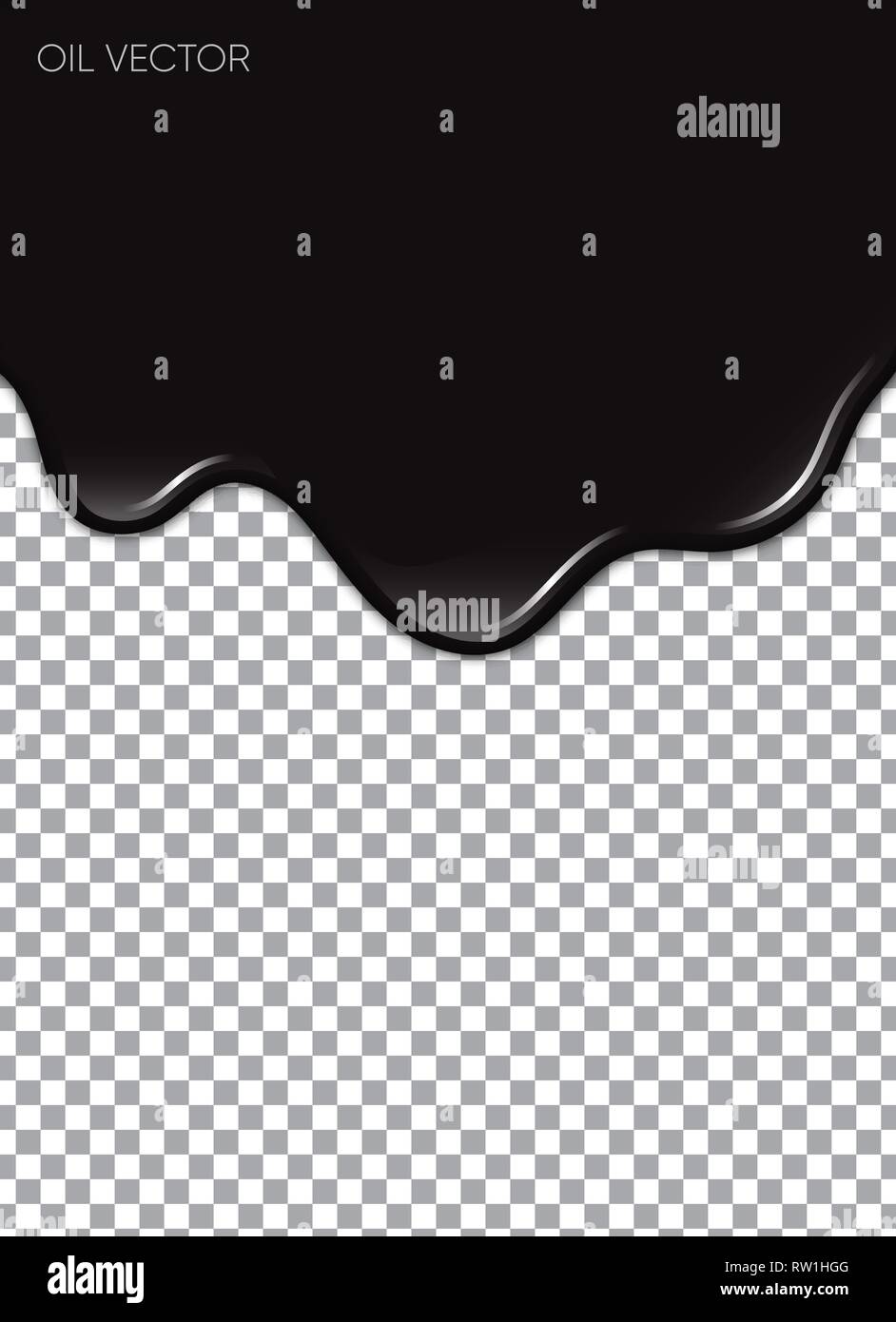 Oil spill splash isolated on transparent background. Black oil blot ...