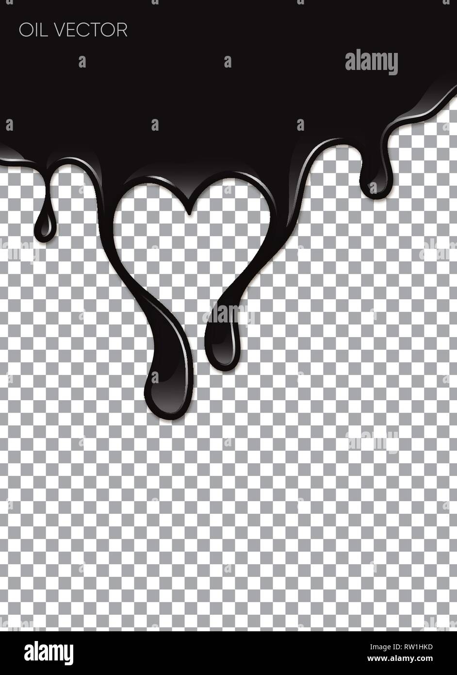 Oil spill splash isolated on transparent background. Black oil blot ...