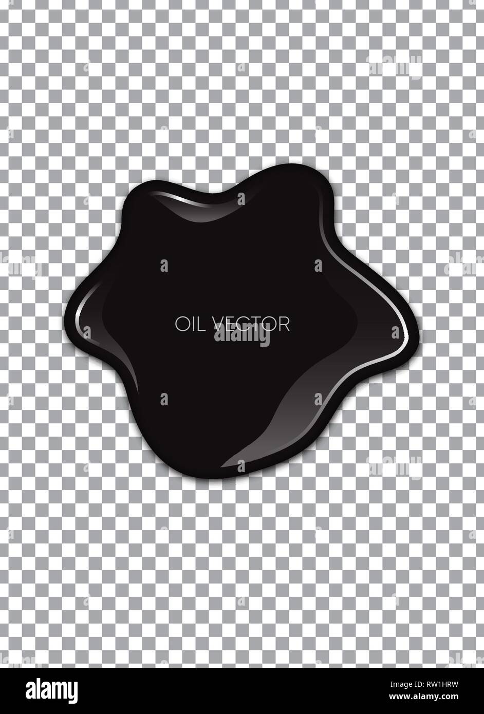 Oil spill splash isolated on transparent background. Black oil blot ...