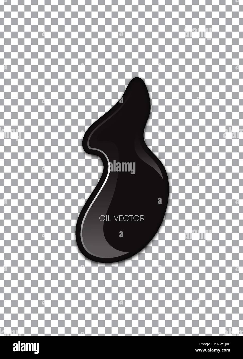 Oil spill splash isolated on transparent background. Black oil blot ...