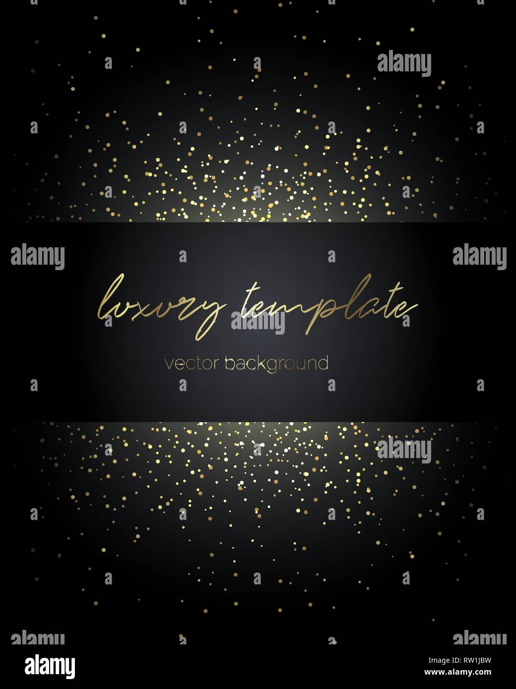 Gold particles. Premium template for text message Stock Vector Image ...