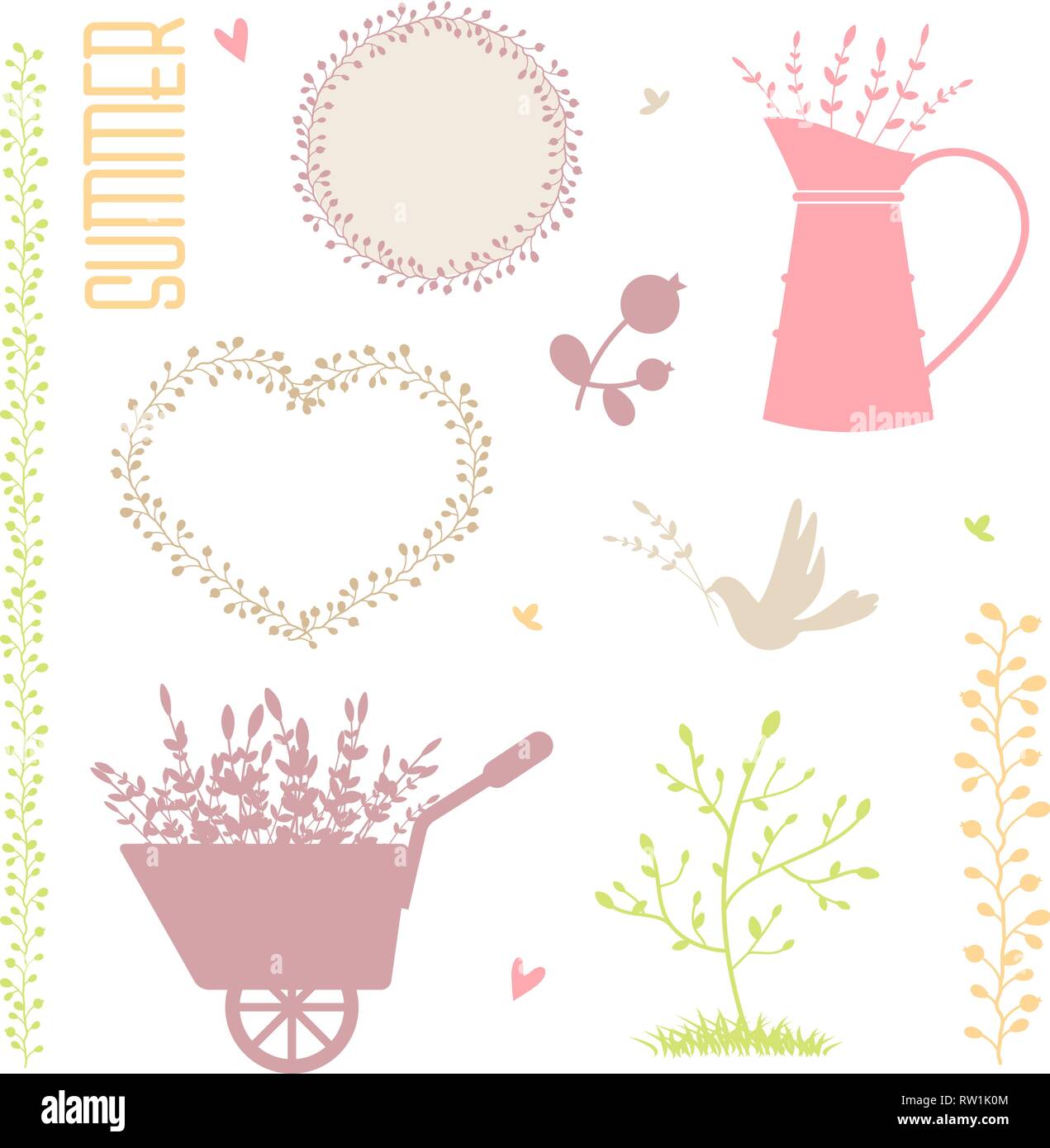 Collection of vector summer elements for design. Eps 10 Stock Vector ...