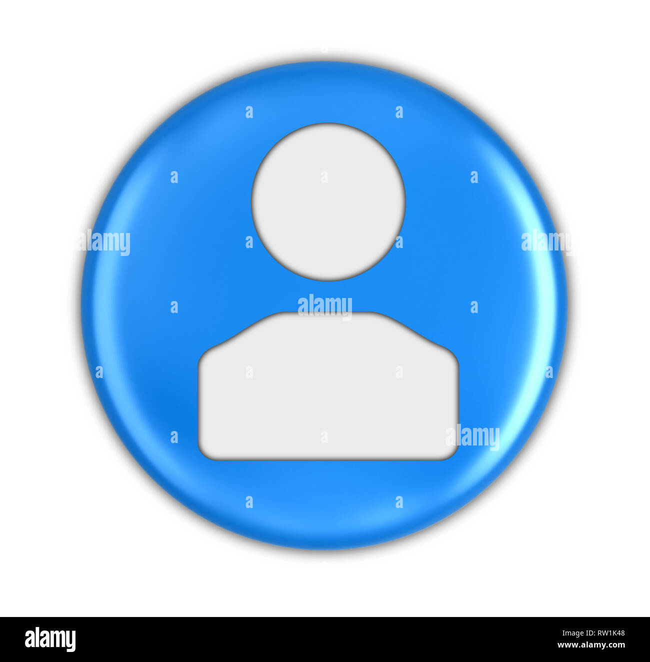Button with man. Image with clipping path Stock Photo - Alamy