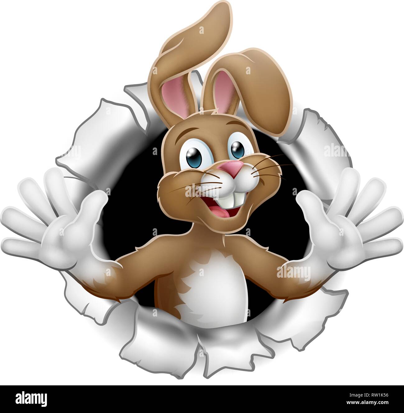 Easter Bunny Rabbit Breaking Background Stock Vector Image & Art - Alamy