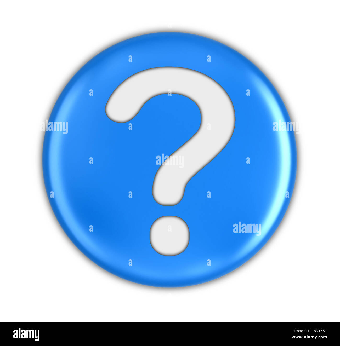 Button with Question Mark. Image with clipping path Stock Photo - Alamy