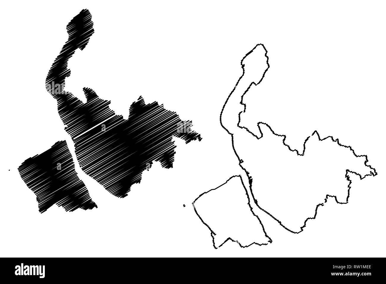 Merseyside (United Kingdom, England, Metropolitan county) map vector ...