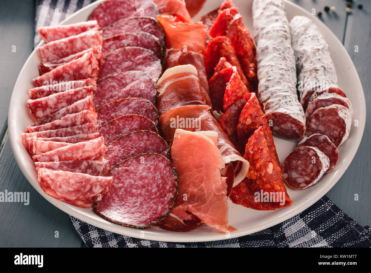 Cured meat platter Stock Photo - Alamy