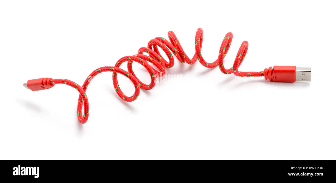 White coiled phone cord hi-res stock photography and images - Alamy