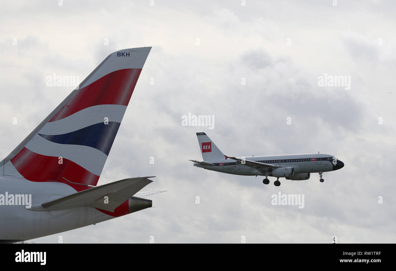 An Airbus 319 in British European Airways (BEA) livery, part of British ...