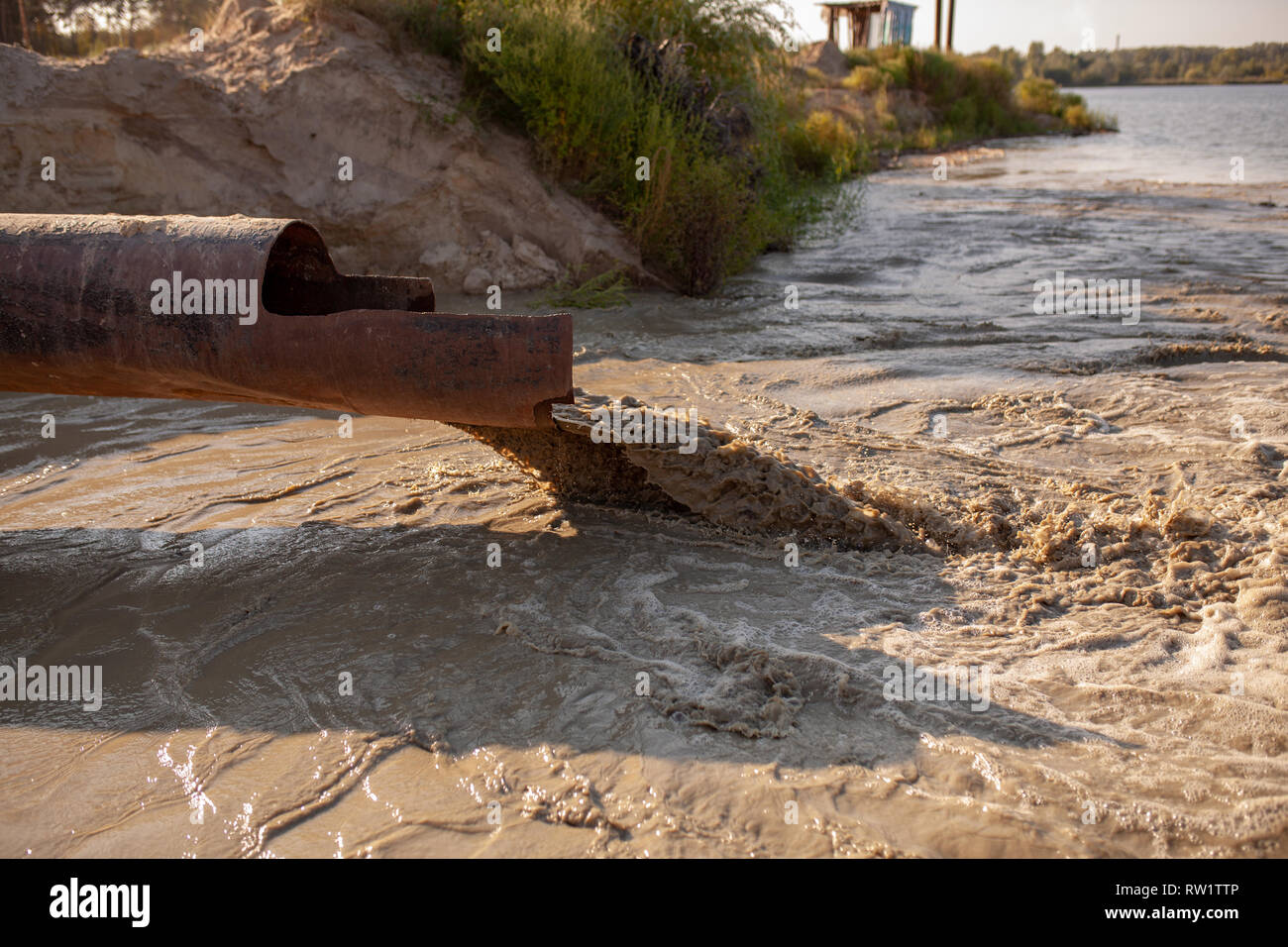 Pollution of the environment by waste from pipes or drainage. The ...