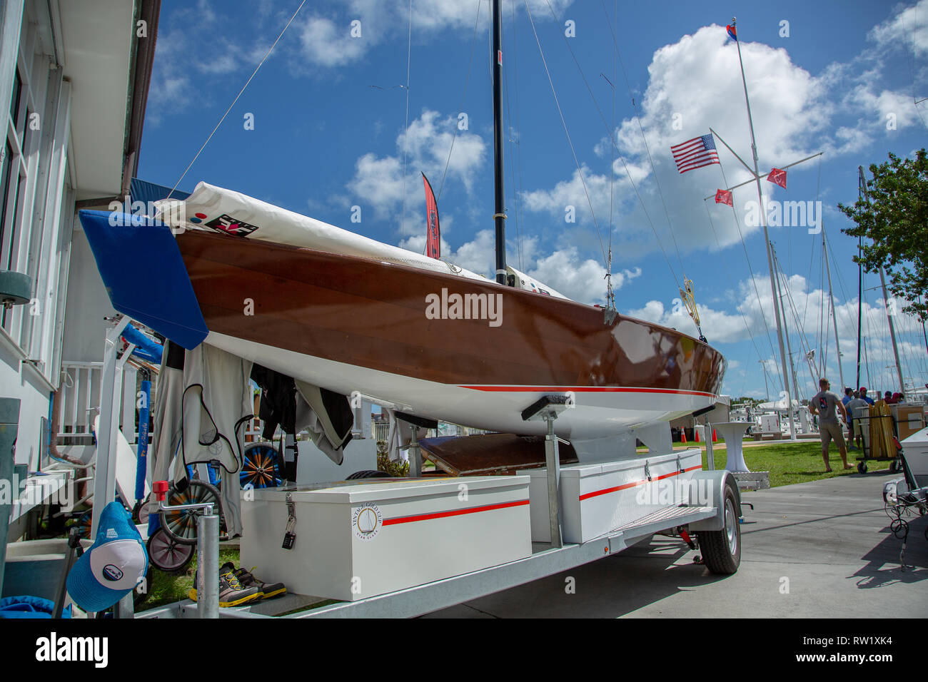 Wooden Star Class Racing Yacht "Scimitar" at the 2019 Bacardi Cup ...