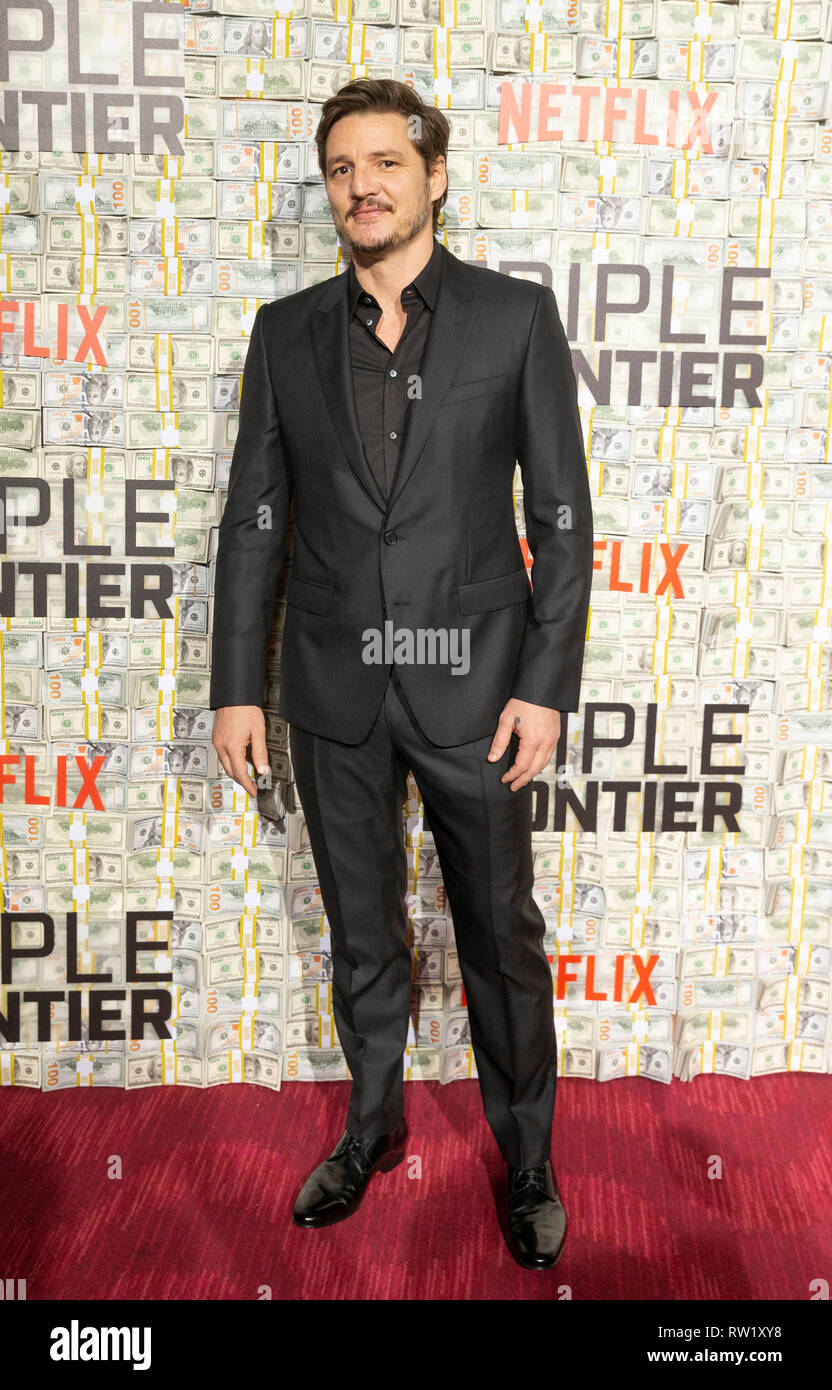 New York, NY - March 3, 2019: Pedro Pascal attends Netflix Triple ...