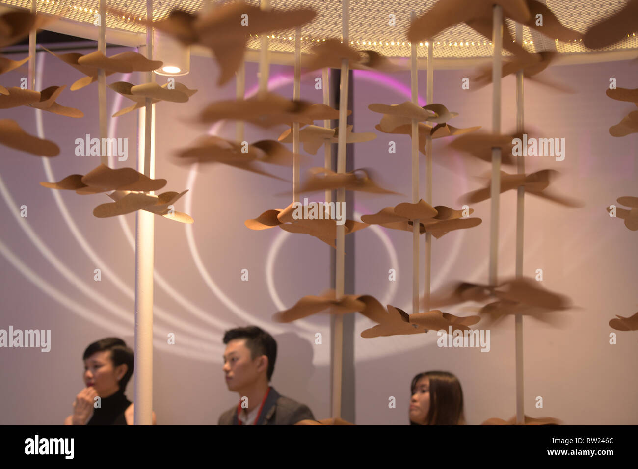 Singapore. 4th Mar, 2019. Visitors view the exhibits during the opening ...