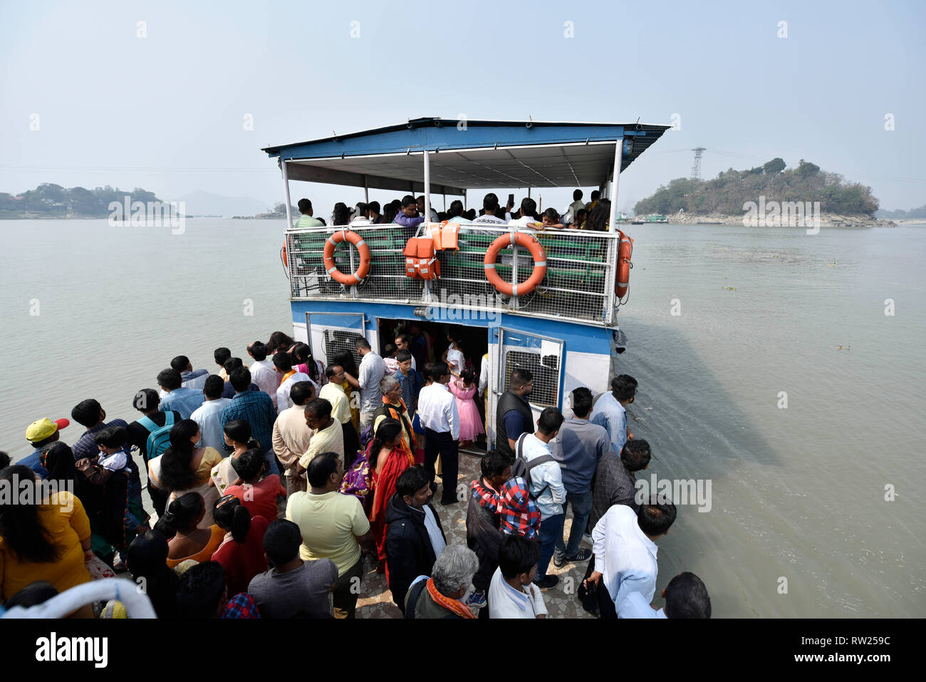 Devotees arrived at Umananda- Umananda Island is the smallest river ...