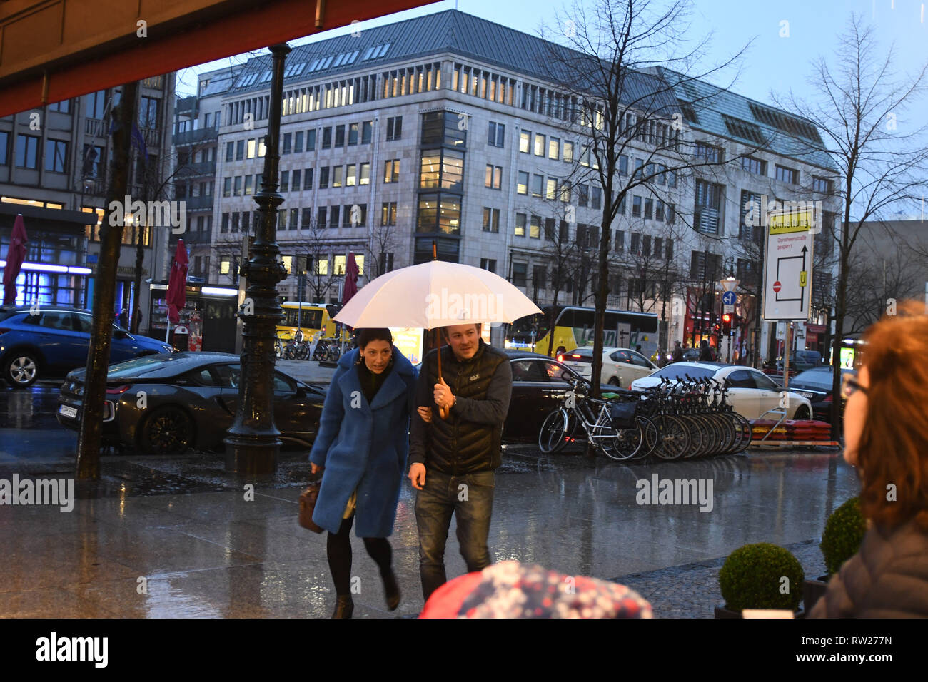 Berlin, Germany. 4th Mar 2019. Rain fall in the evening weather in ...