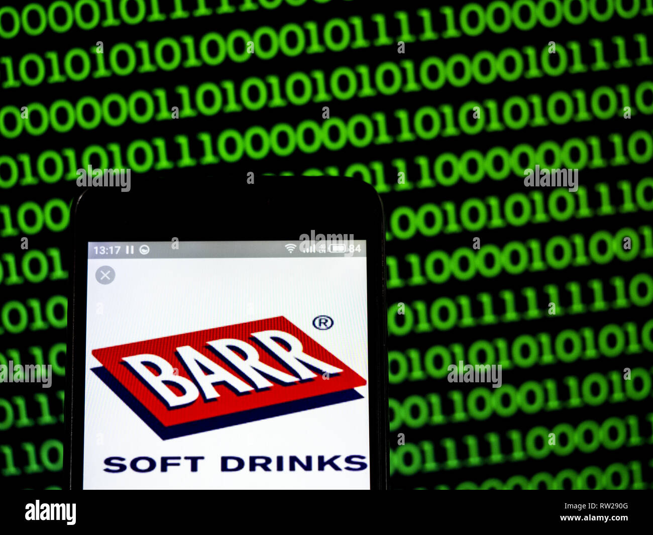 March 4, 2019 - Ukraine - A.G. BARR p.l.c. company logo seen displayed ...