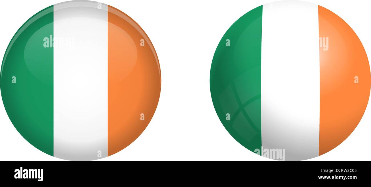 Ireland flag round Stock Vector Images - Alamy
